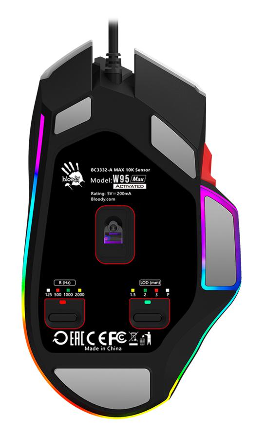 Мышь A4Tech Bloody W95 Max белый/рисунок оптическая (12000dpi) USB ...